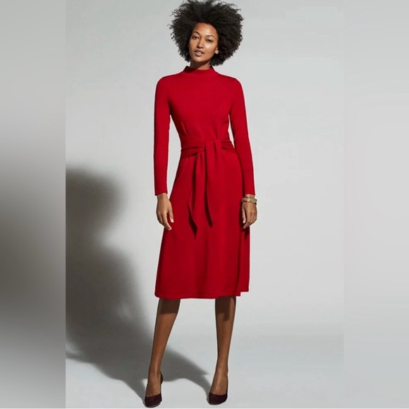 The Fold | Dresses | The Fold London Allerton Tie Waist Wool Dress ...